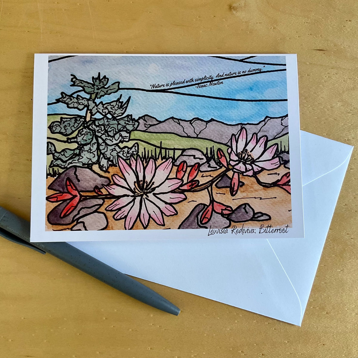 Bitterroot Greeting Card – Red Umbrella Designs