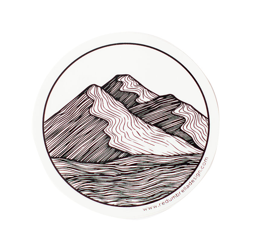 Mountain Sticker – Red Umbrella Designs